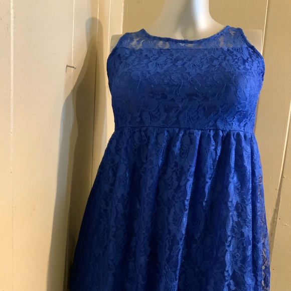 Dresses | Lace Royal Blue Mini Flow Dress | Poshmark